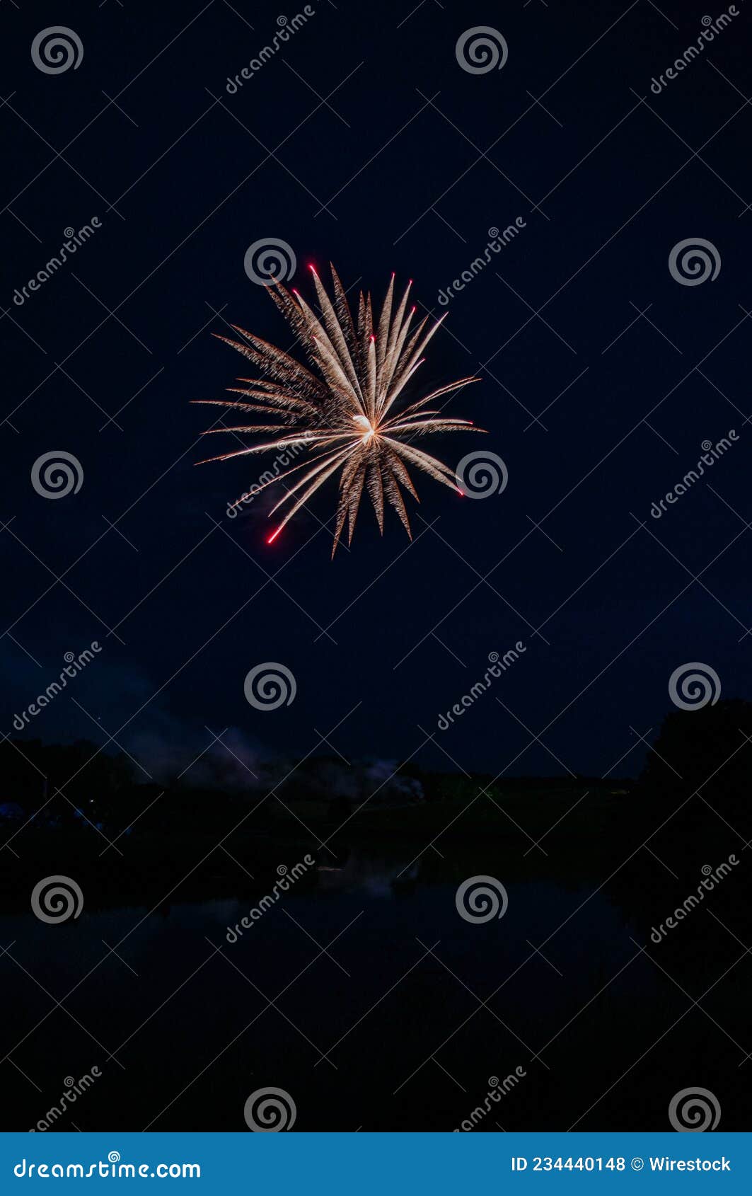 Star-shaped Firework Explosion in the Night Sky Stock Photo - Image of ...