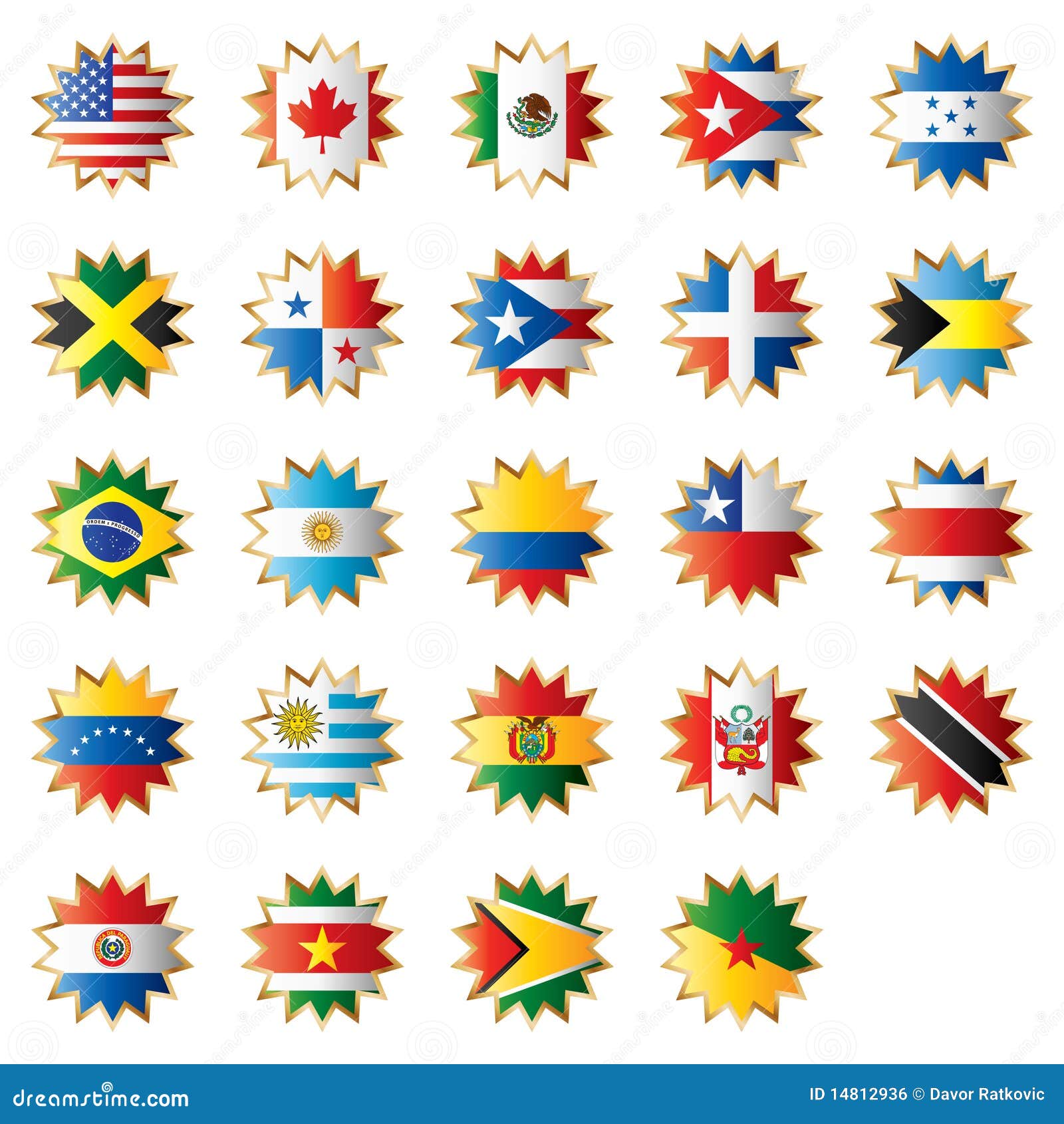 Star Shaped Flags - America Stock Vector - Illustration of golden ...