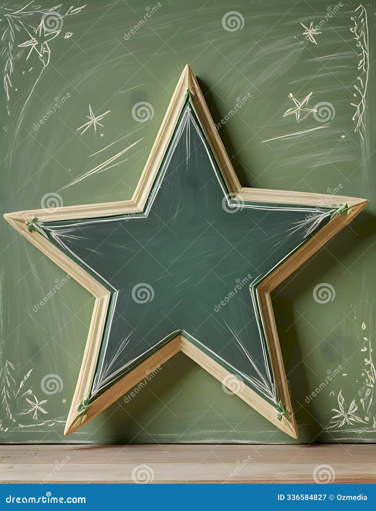 Star Shaped Green Chalkboard with Decorative White Sketches, Ideal for ...