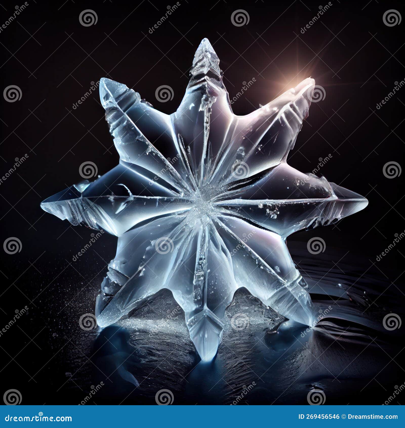 A Star Shaped Ice Cube on Black Background. Stock Illustration ...