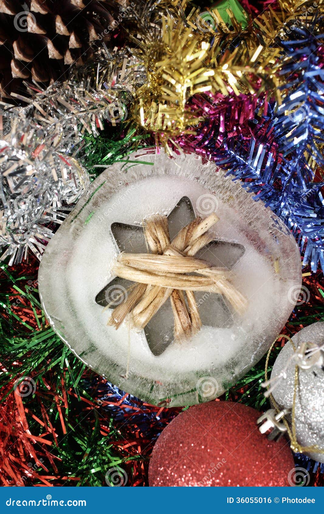 Star-shaped in the ice stock photo. Image of holiday - 36055016