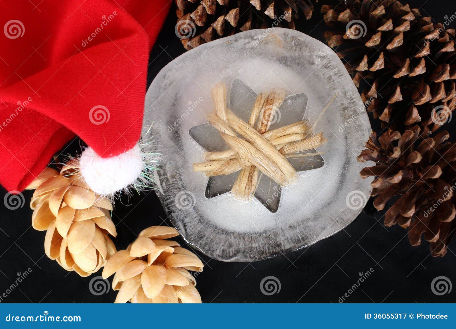 Star-shaped in the ice stock image. Image of holiday - 36055317
