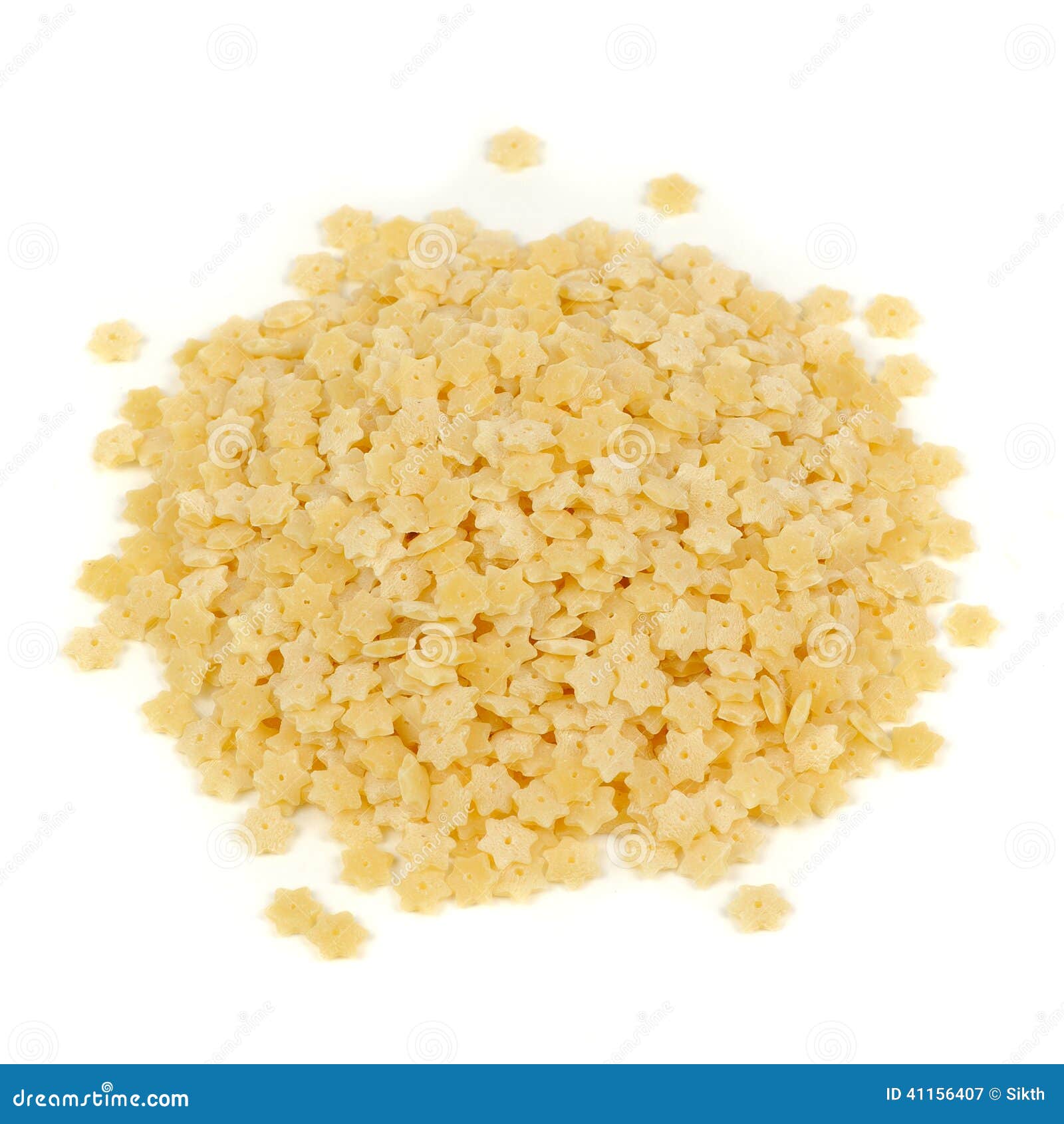 Star-Shaped Macaroni Isolated on White Background Stock Image - Image ...