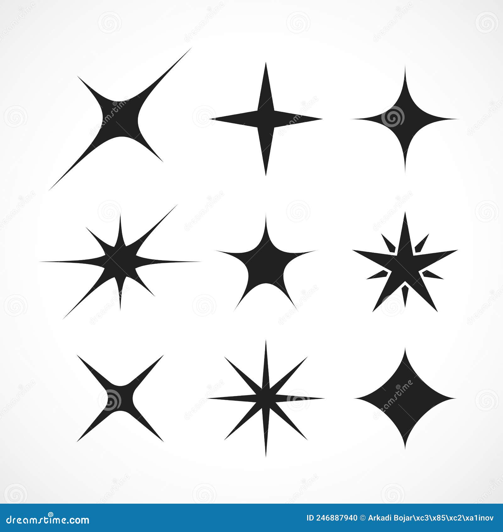 Star Shaped Sparkle, Glittering Light Effect Stock Vector ...