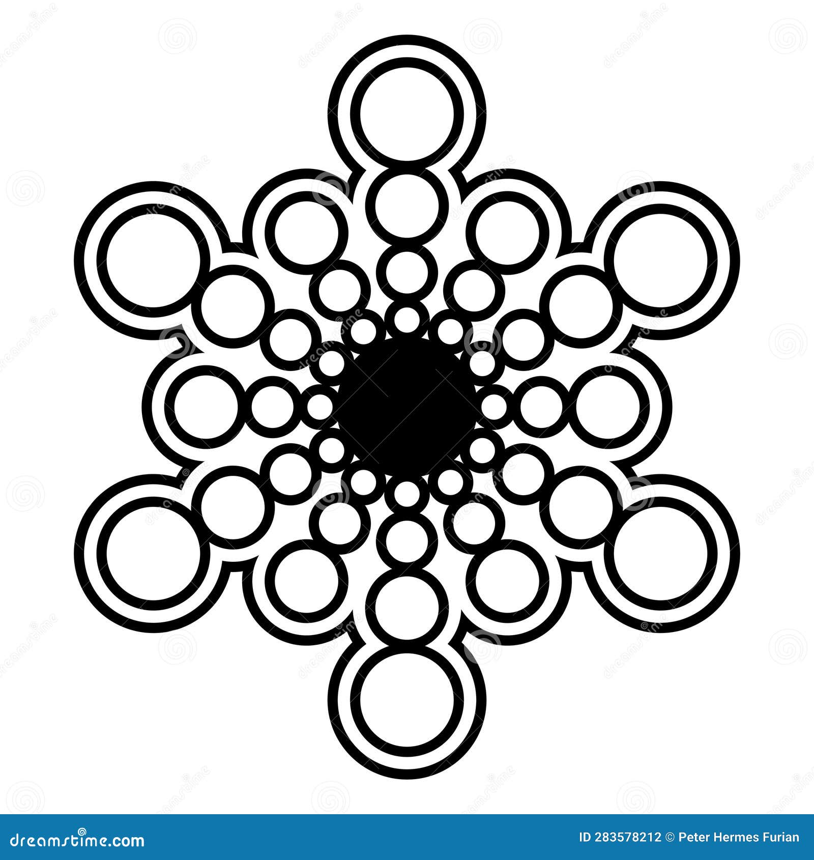 Symbol of the Sun with Rays Emanating from a Center Stock Vector ...