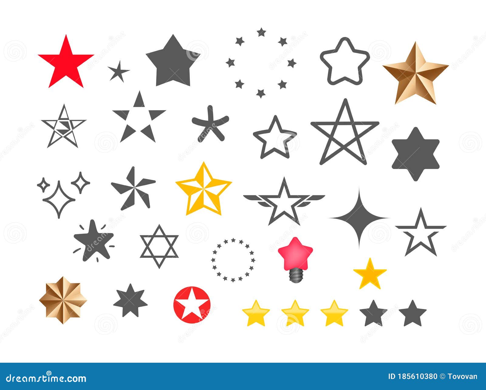 Star Shapes Different Style Vector Collection Stock Vector ...