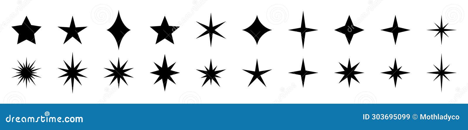 Star Shapes, Vector Clip Art Starburst Element Set Stock Illustration ...