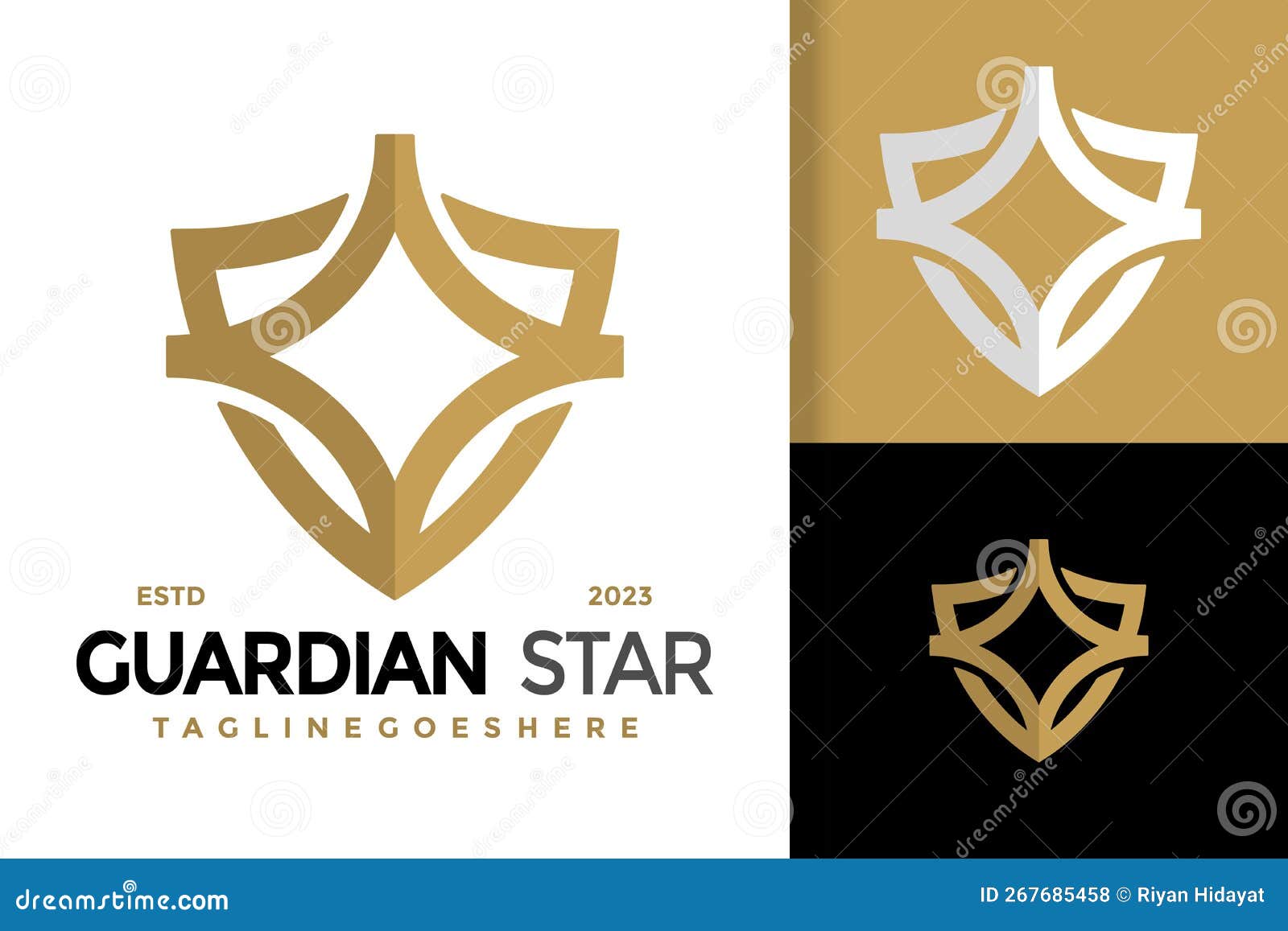Star Shield Guardian Logo Logos Design Element Stock Vector ...