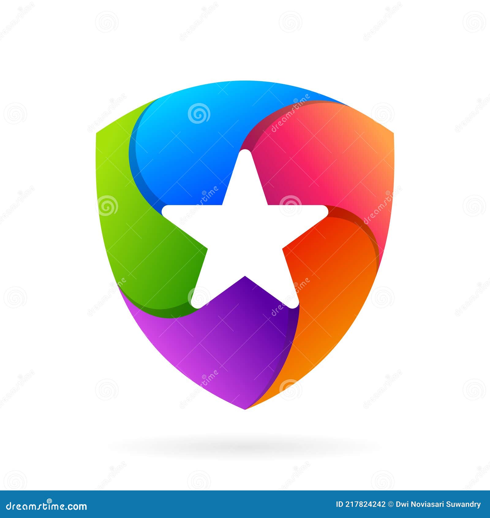 Star Shield Logo with Colorful Concept Stock Vector - Illustration of ...