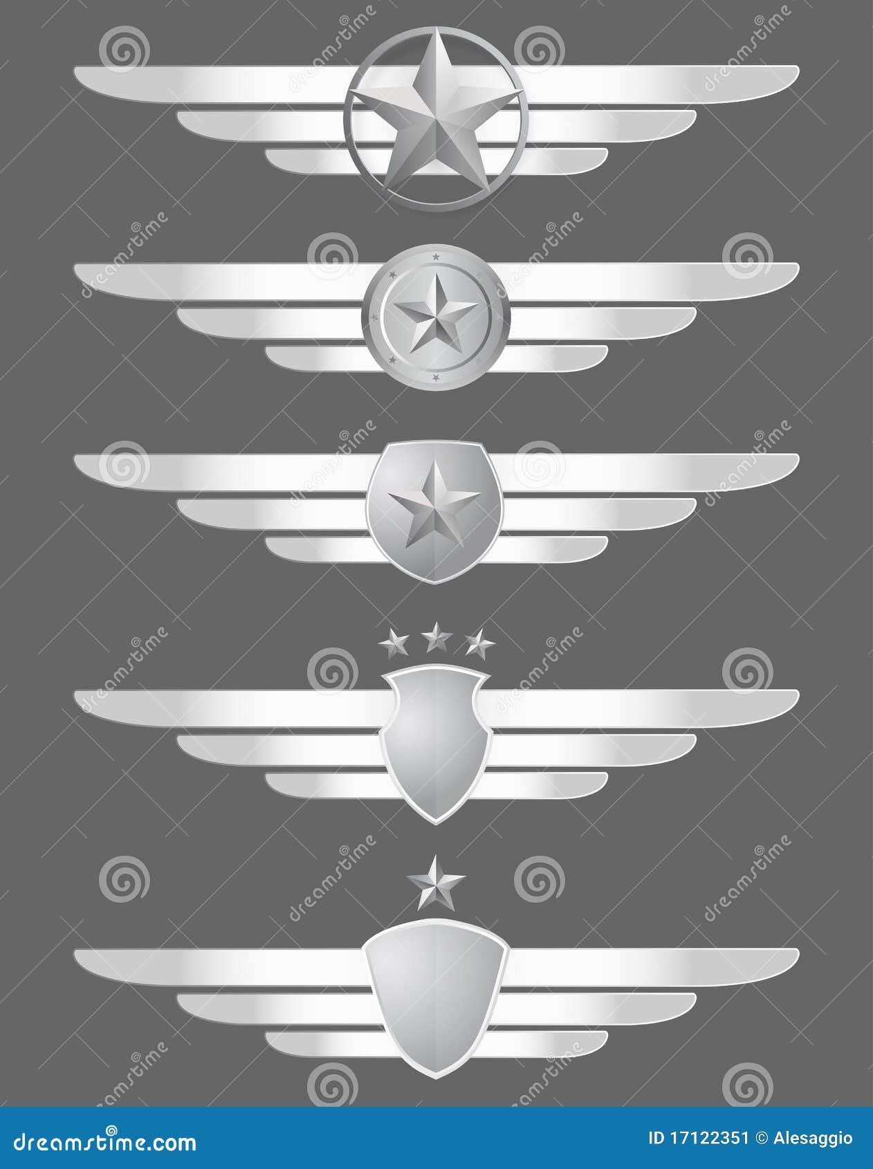 Star Shield and Wings Emblems Stock Vector - Illustration of winning ...