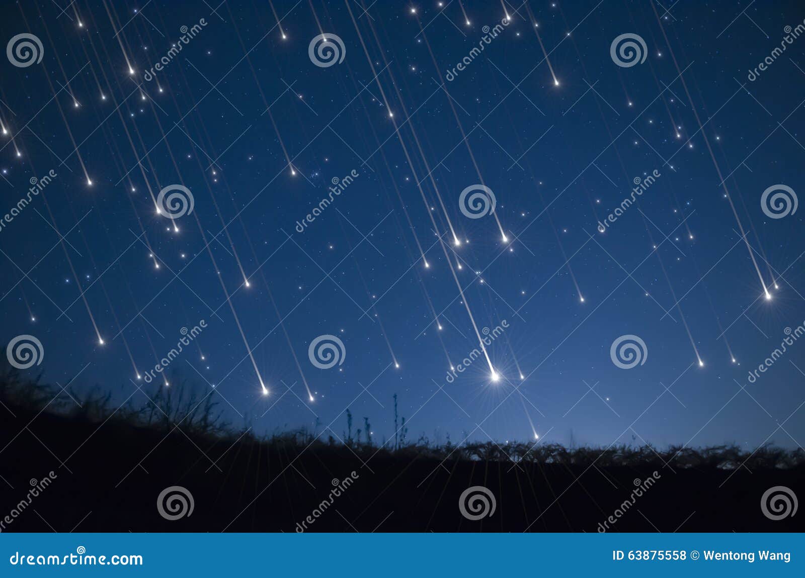 Star shower stock photo. Image of flash, peaceful, romantic - 63875558
