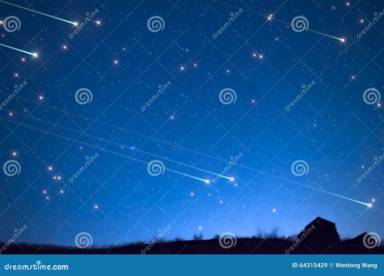 Star shower stock image. Image of beautiful, milky, nature - 64315429