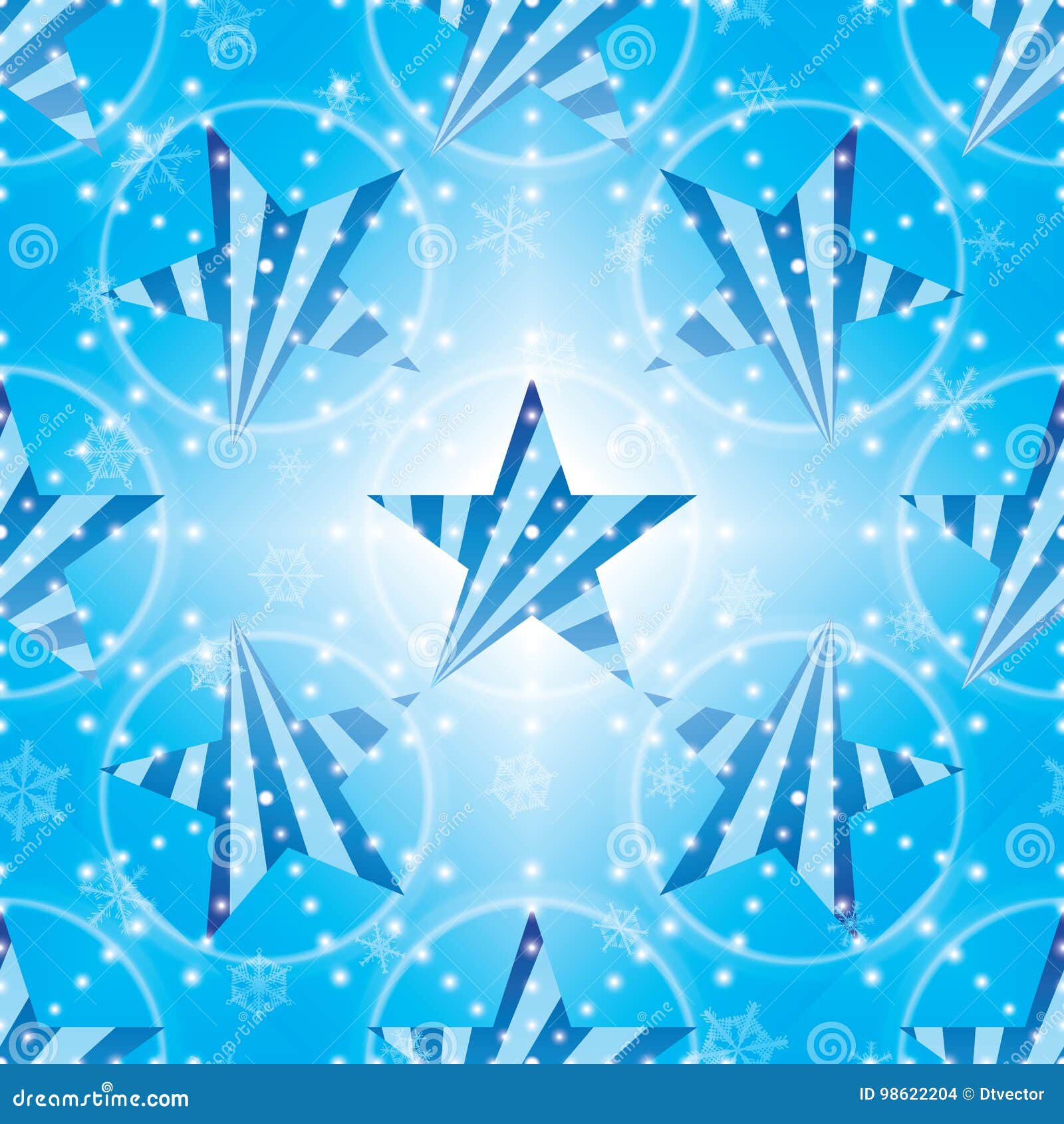 Star Side Stripe Snowflake Effect Seamless Pattern Stock Vector ...