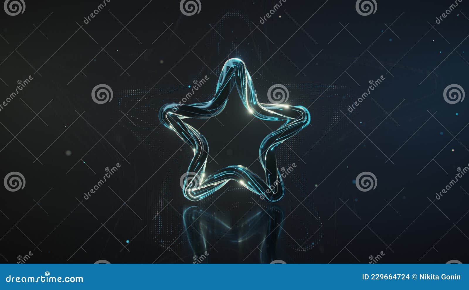Star Sign of Glowing Light Trails 3D Rendering Stock Illustration ...