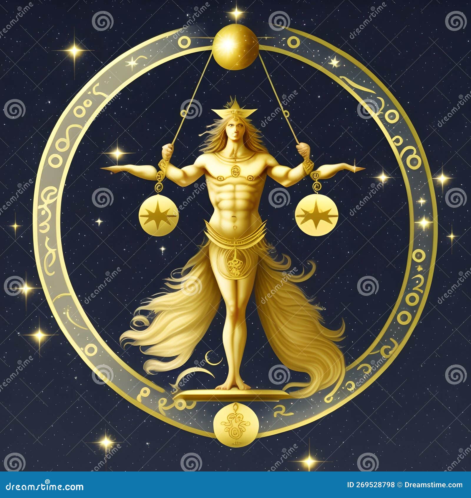 Star Sign of Libra, Generative AI Illustration Stock Illustration ...