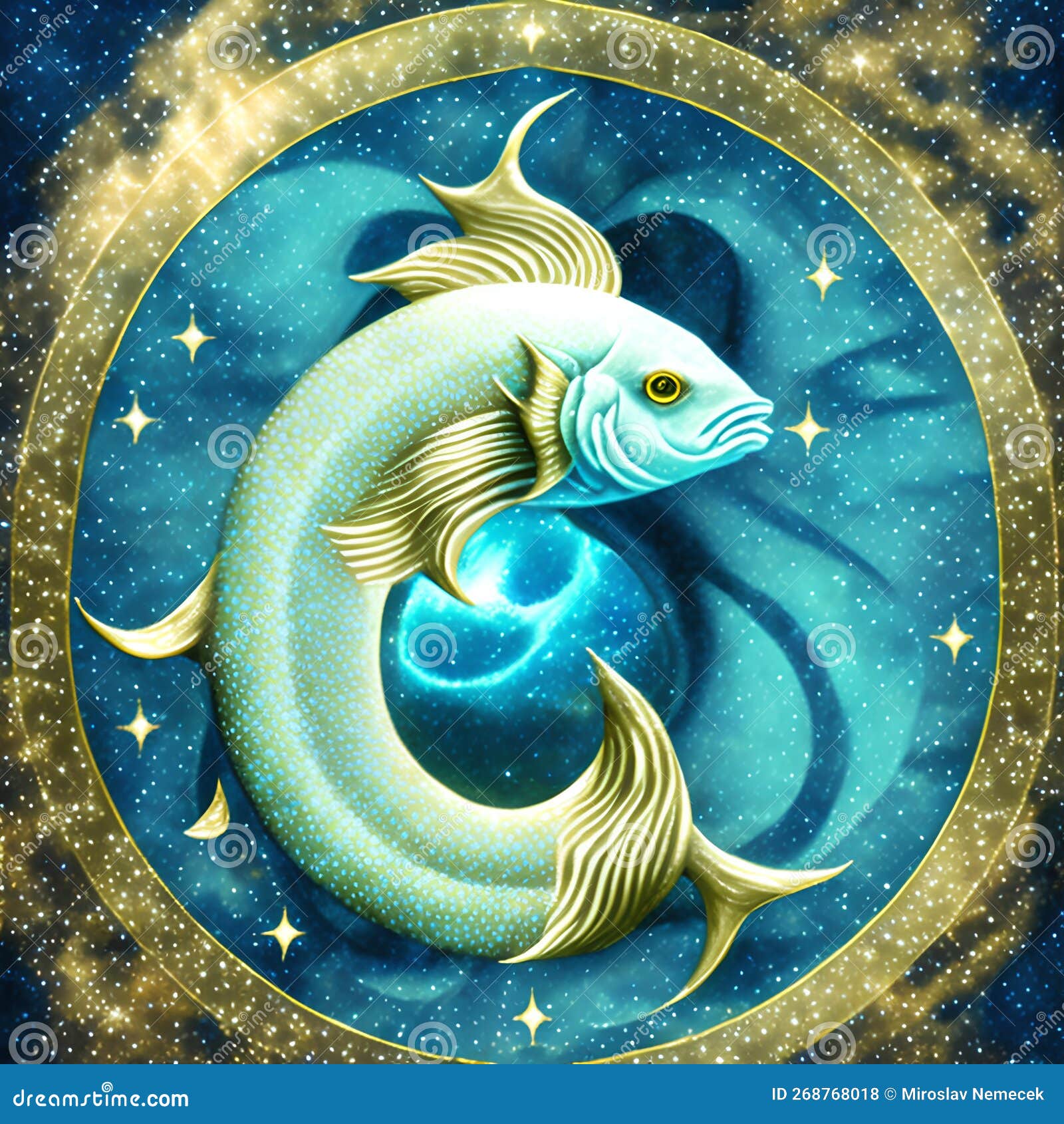 Star Sign of Pisces, Generative AI Illustration Stock Photo - Image of ...