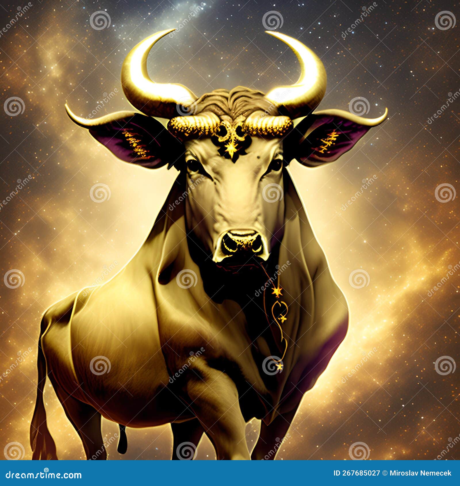 Star Sign of Taurus, Generative AI Illustration Stock Illustration ...