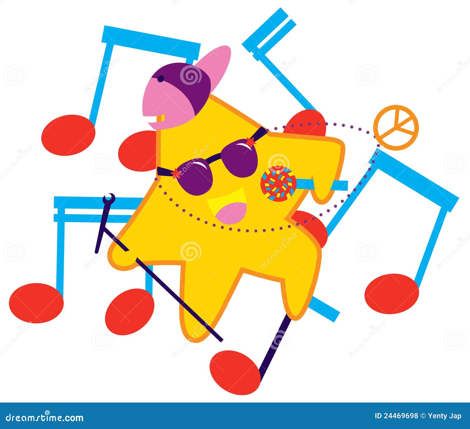 Star Singer stock vector. Illustration of glasses, music - 24469698