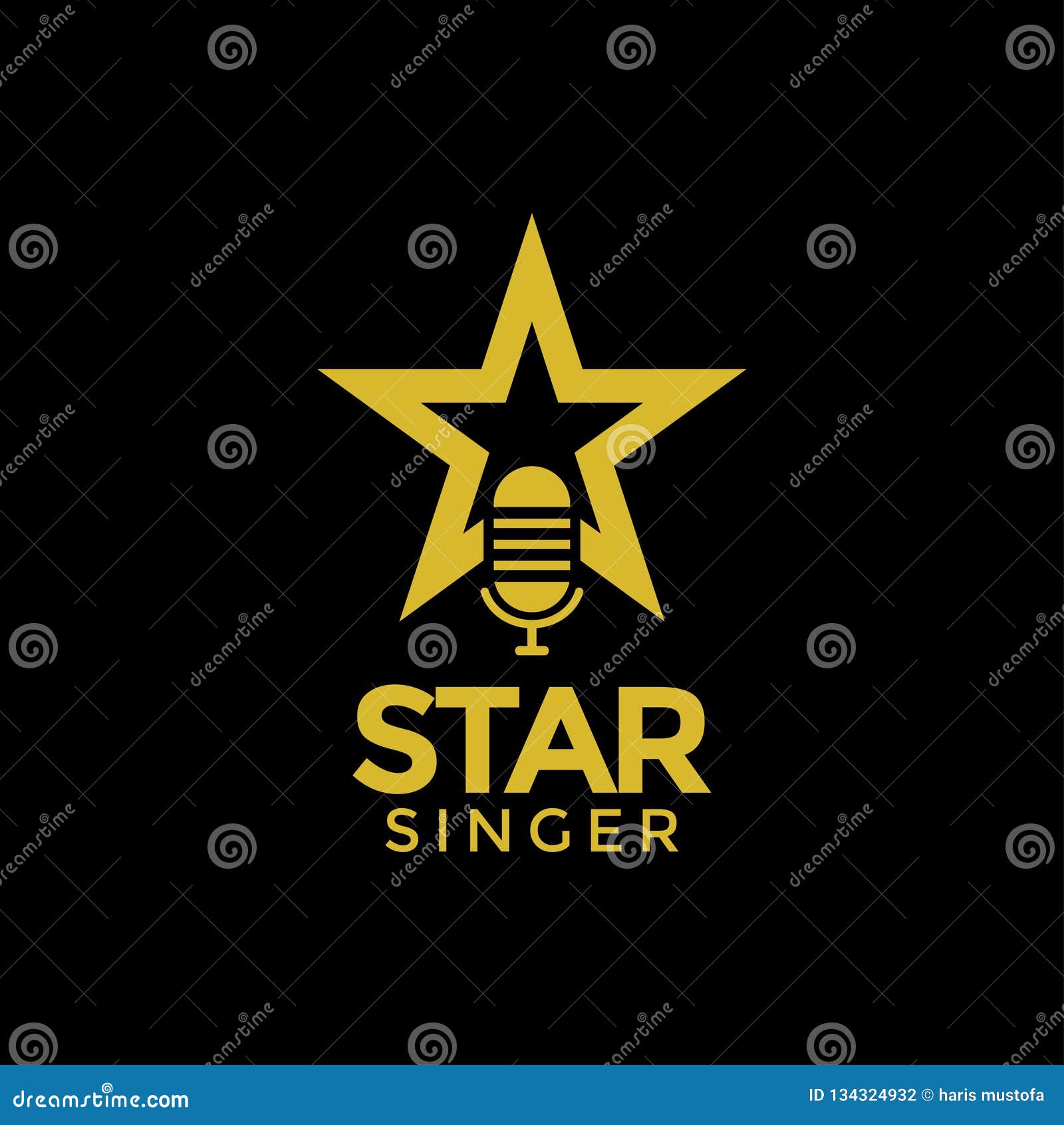 Singer Logo - Microphone Silhouette In Rectangle Vector Illustration ...