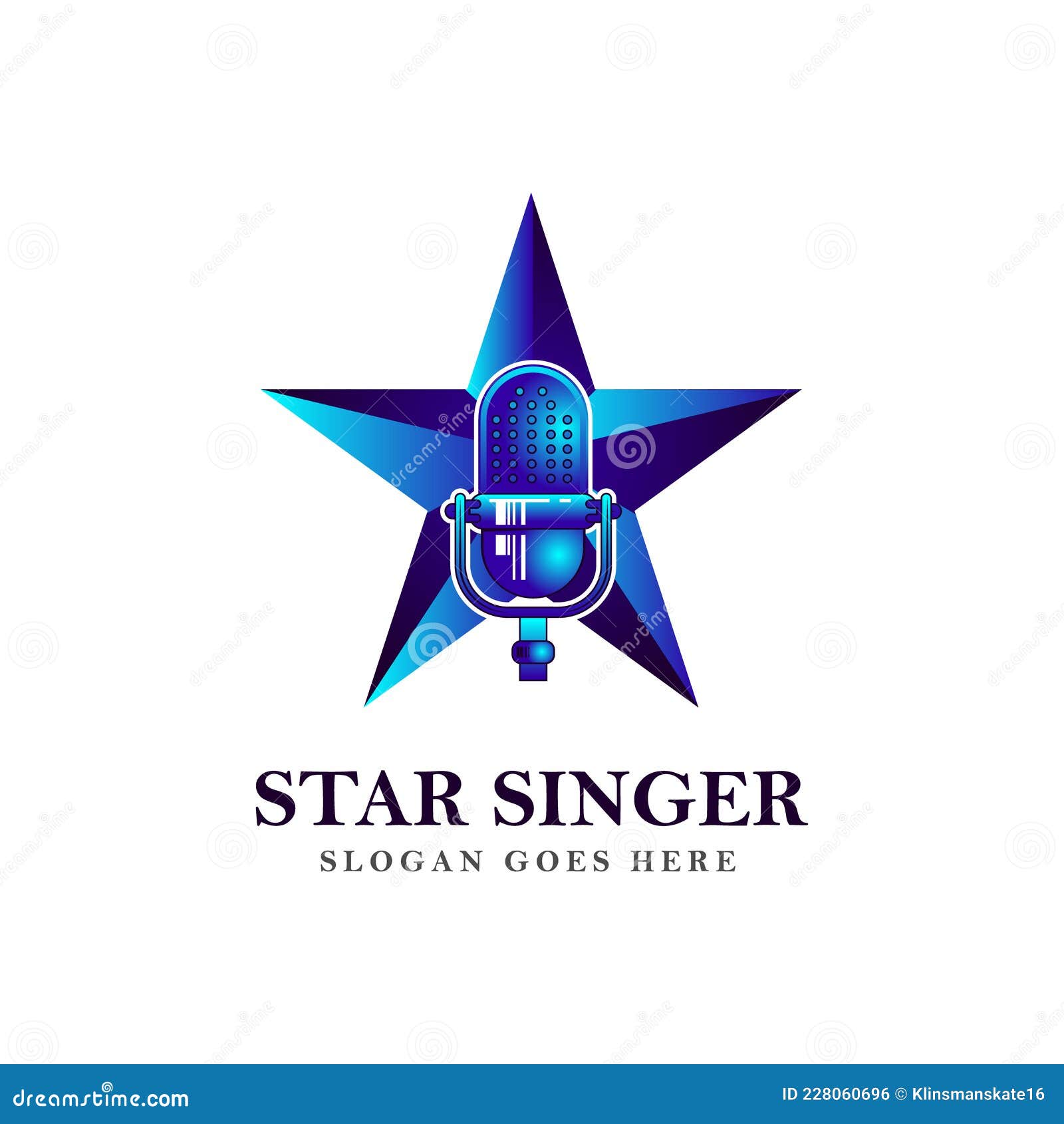 Singer Logo - Microphone Silhouette In Rectangle Vector Illustration ...