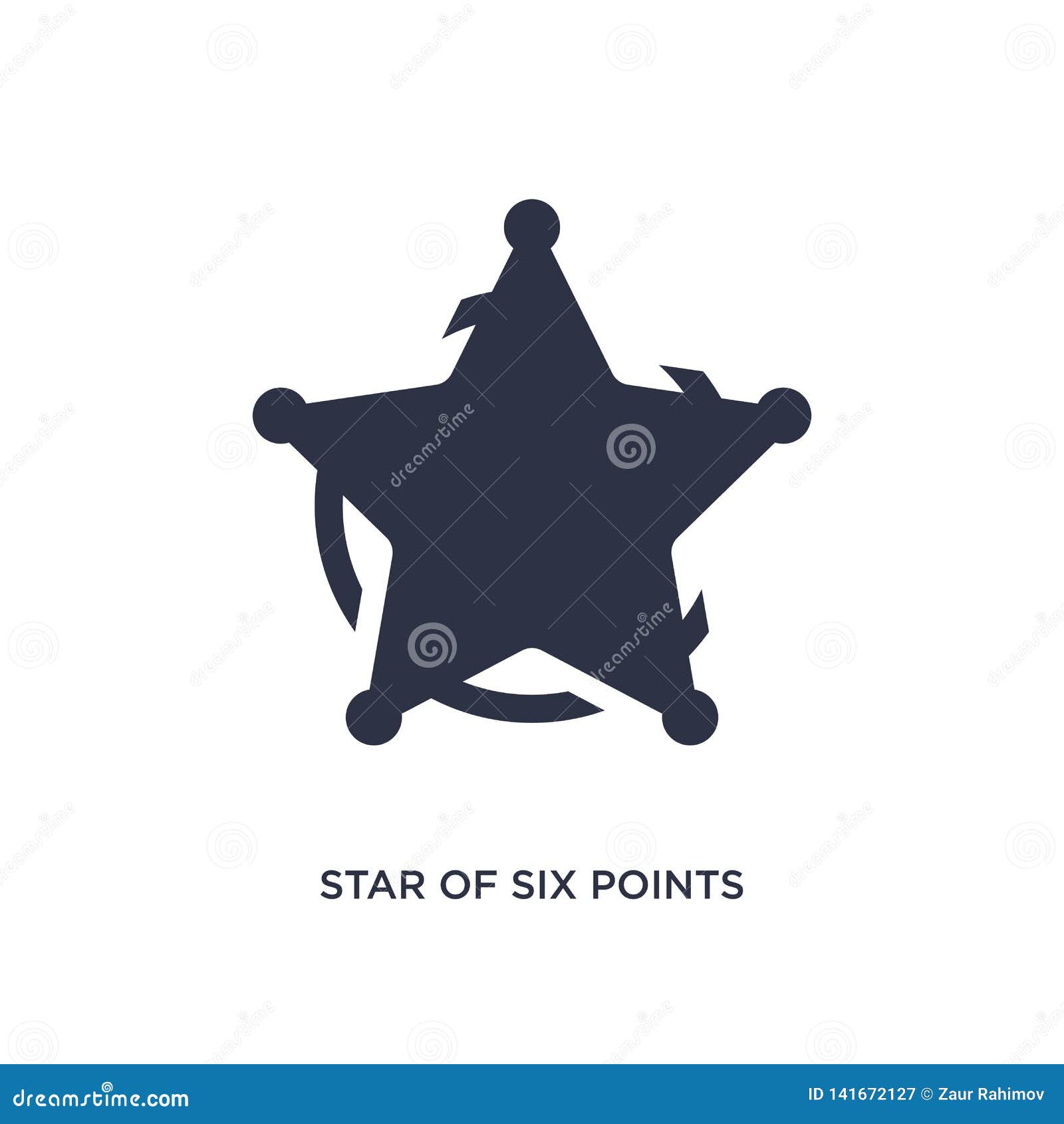 Star of Six Points Icon on White Background. Simple Element ...