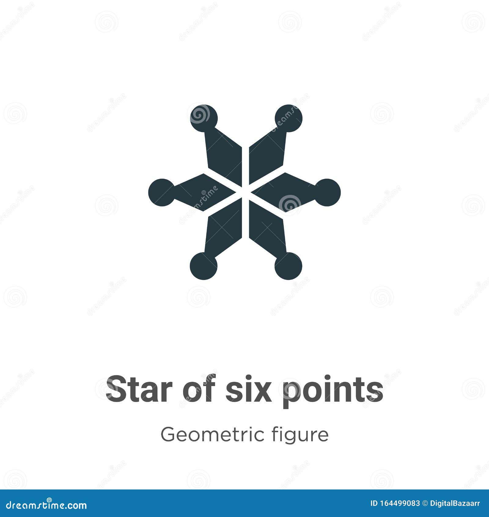 Star of Six Points Vector Icon on White Background. Flat Vector Star of ...