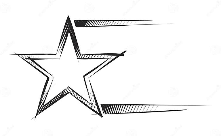 Star on sketch stock vector. Illustration of graphic - 21450554