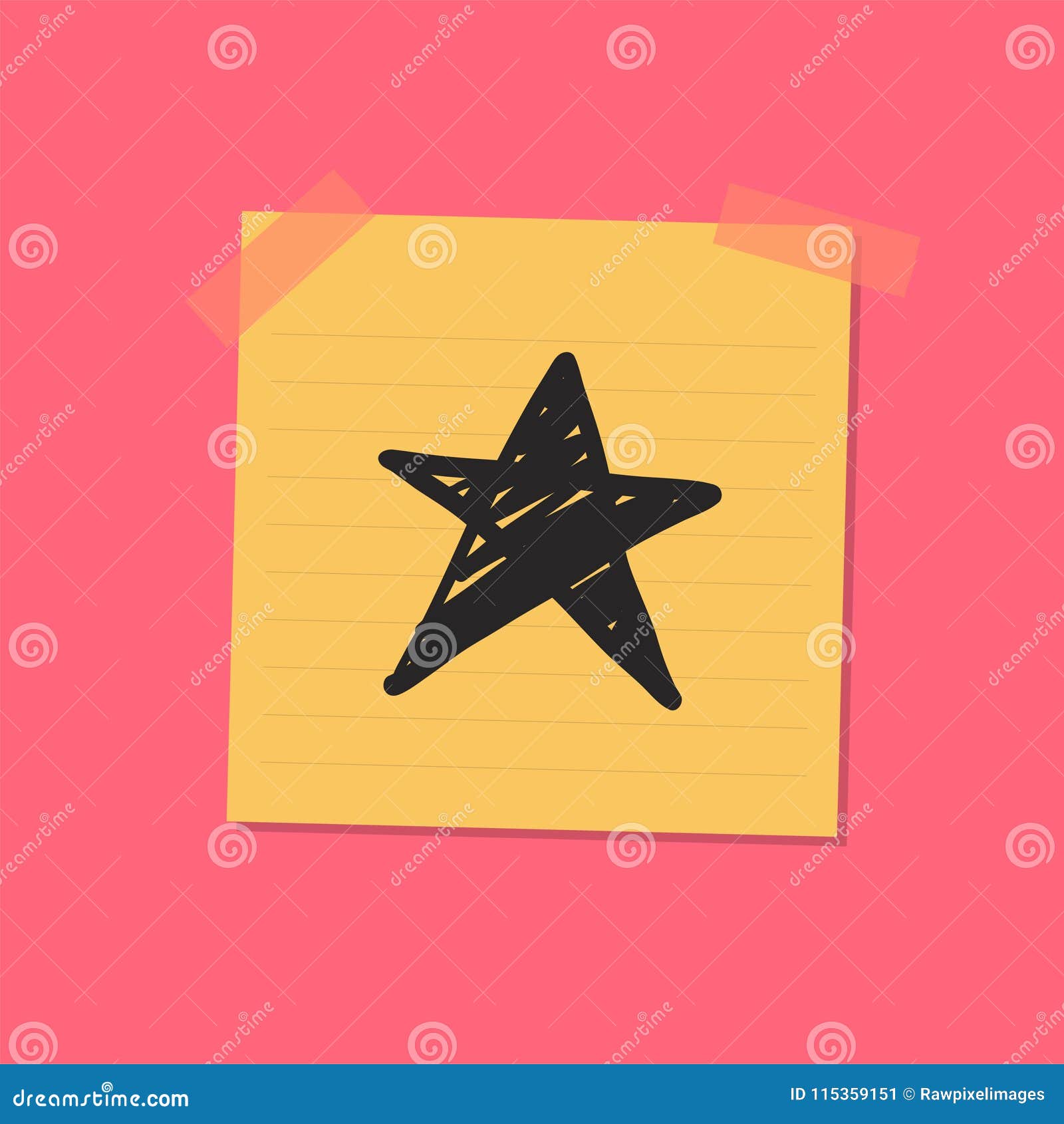 Star Sketch Sticky Note Illustration Stock Illustration - Illustration ...
