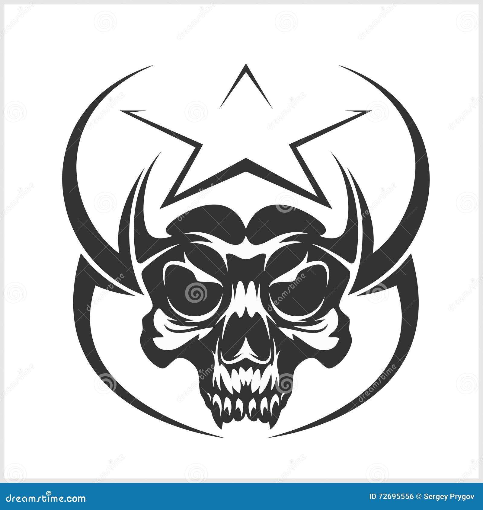 Star with Skull - Abstract Vector Element Stock Vector - Illustration ...