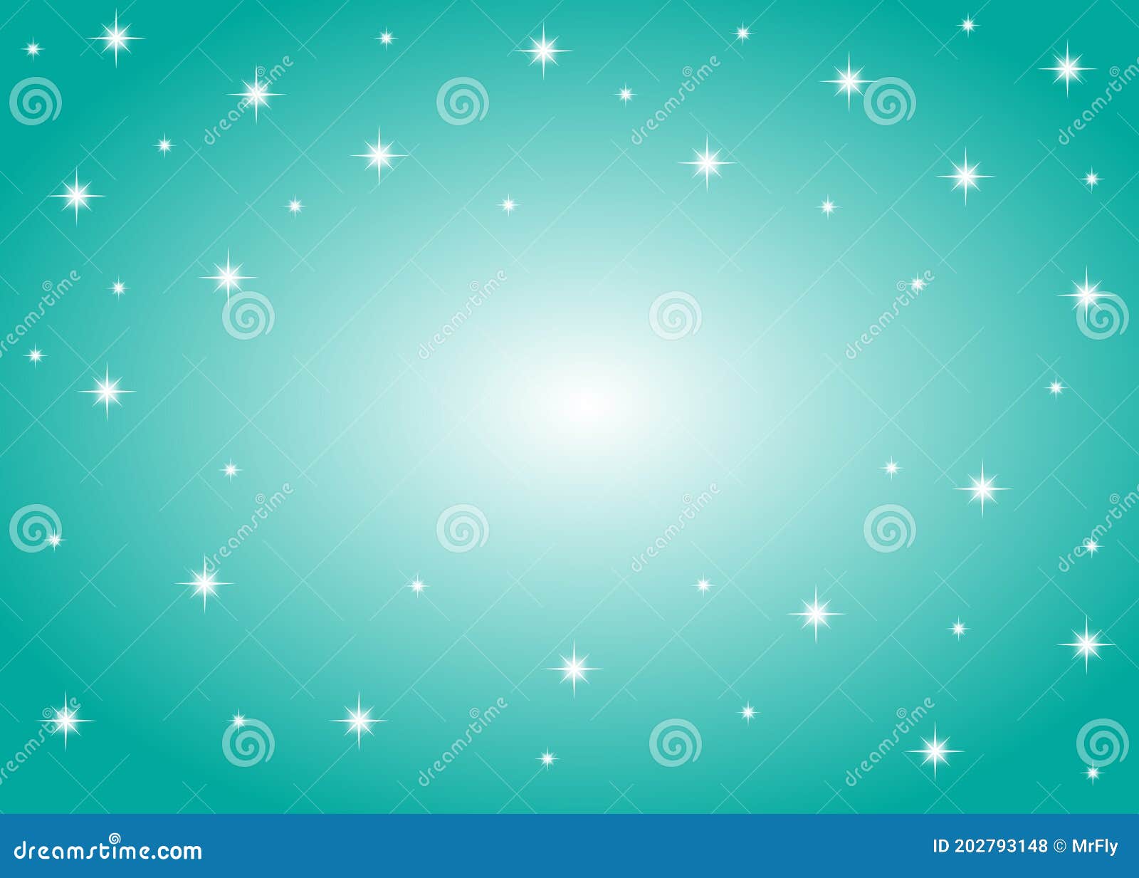 Mint Colour Star Sky Template Background, Vector Illustration Stock ...