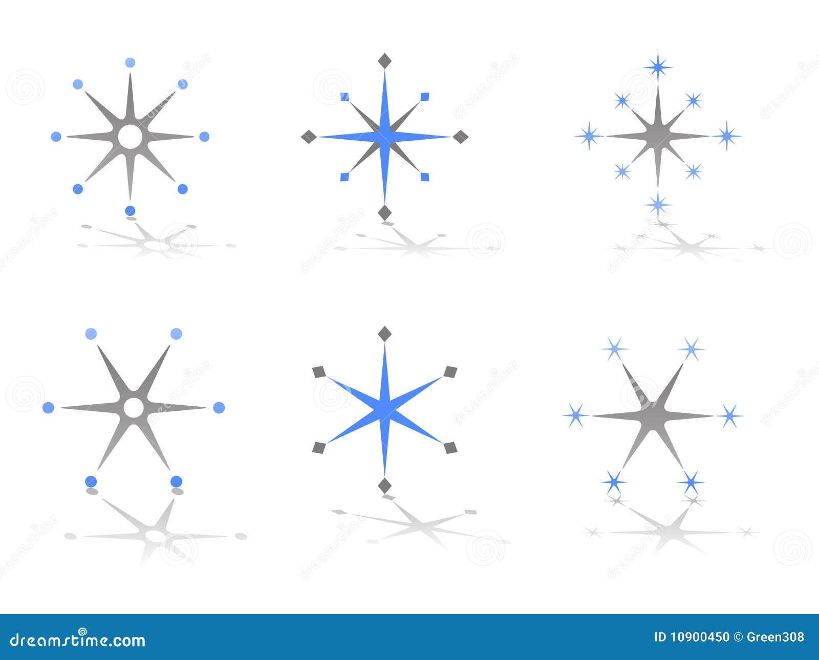 Star And Snowflake Abstract Vector Logo Designs Stock Vector - Image ...