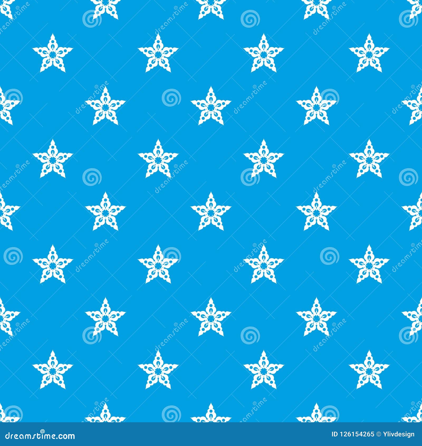 Star Snowflake Pattern Vector Seamless Blue Stock Vector - Illustration ...