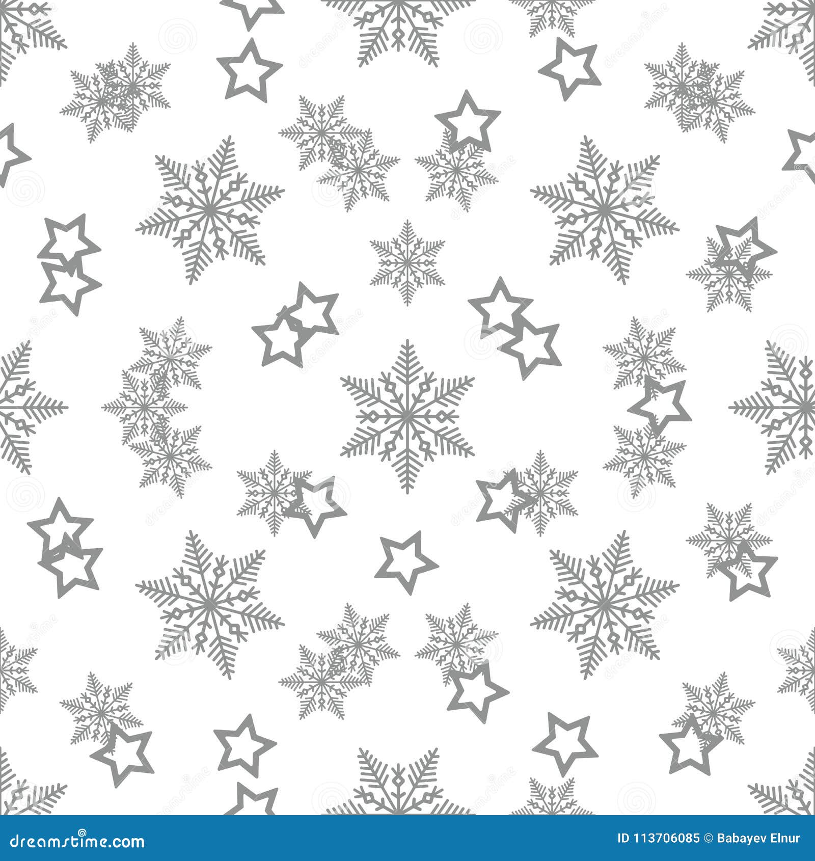 Star and Snowflake Seamless Pattern. Abstract Seamless Pattern with ...