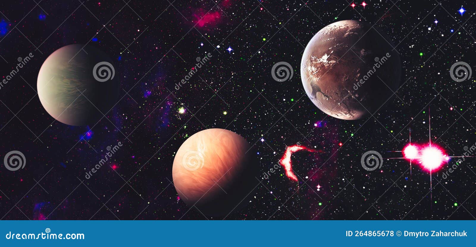 Star in the Space. Collage on Space, Science and Education Items Stock ...