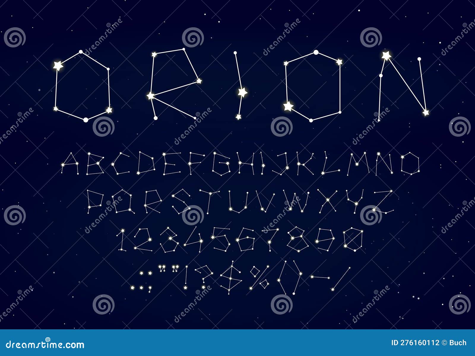 Star Space Font. Starry Galaxy Constellation Type Stock Vector ...