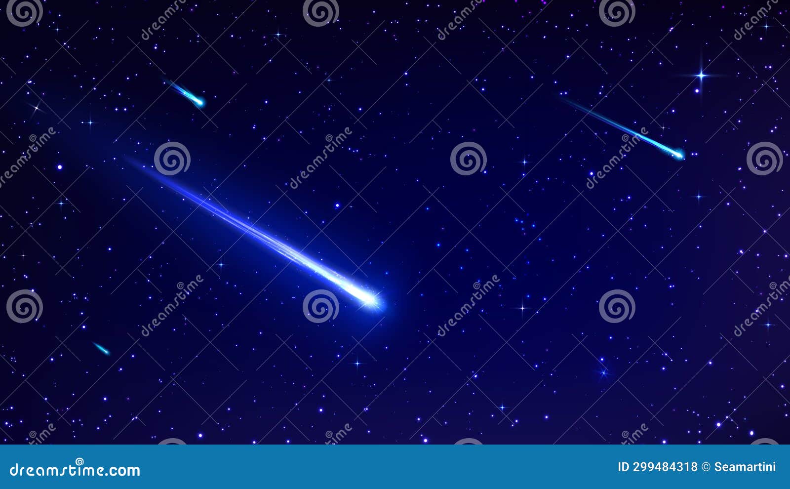 Star Space Sky with Comets, Asteroids, Meteorites Stock Vector ...