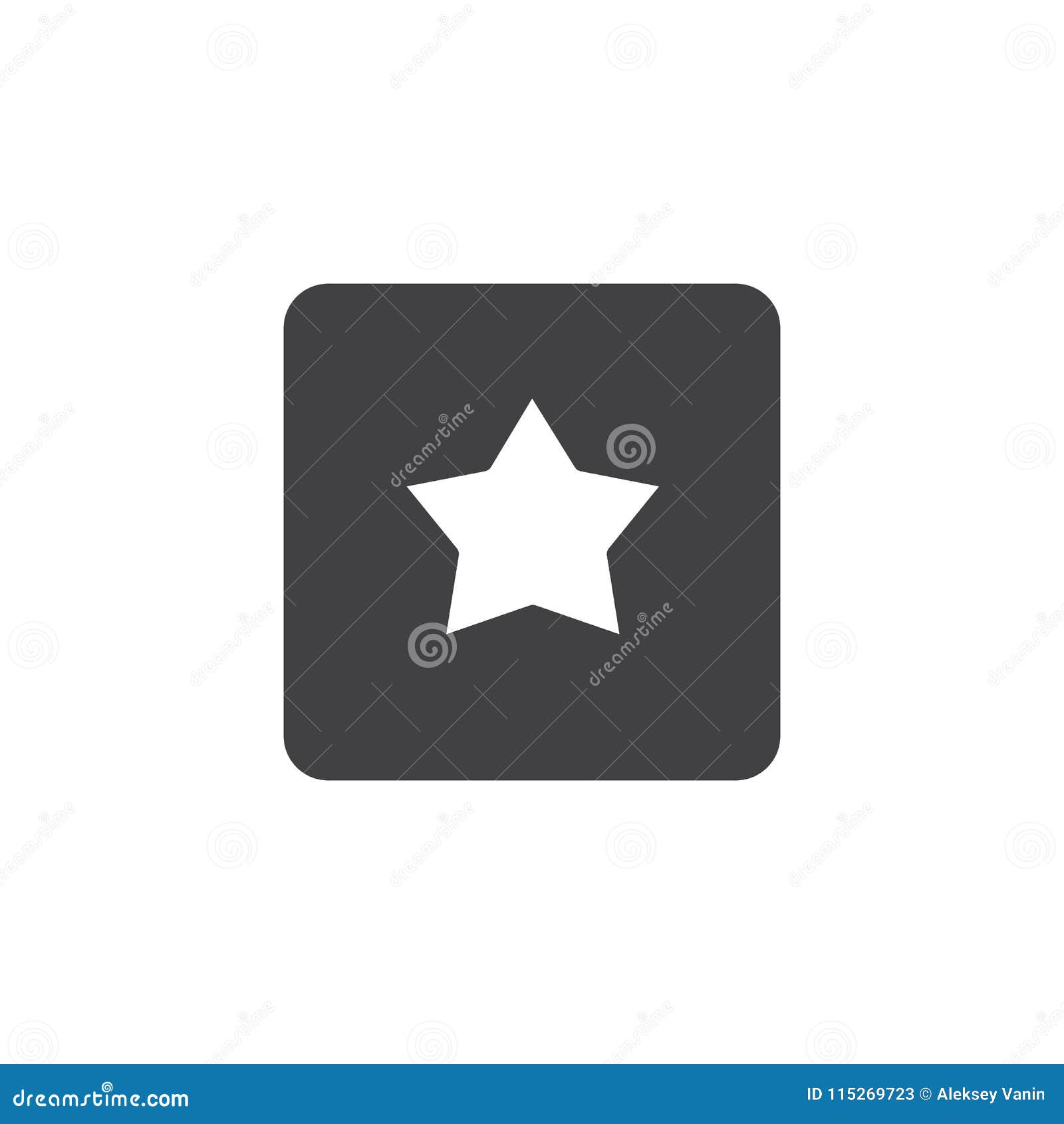 Star in square vector icon stock vector. Illustration of pictogram ...