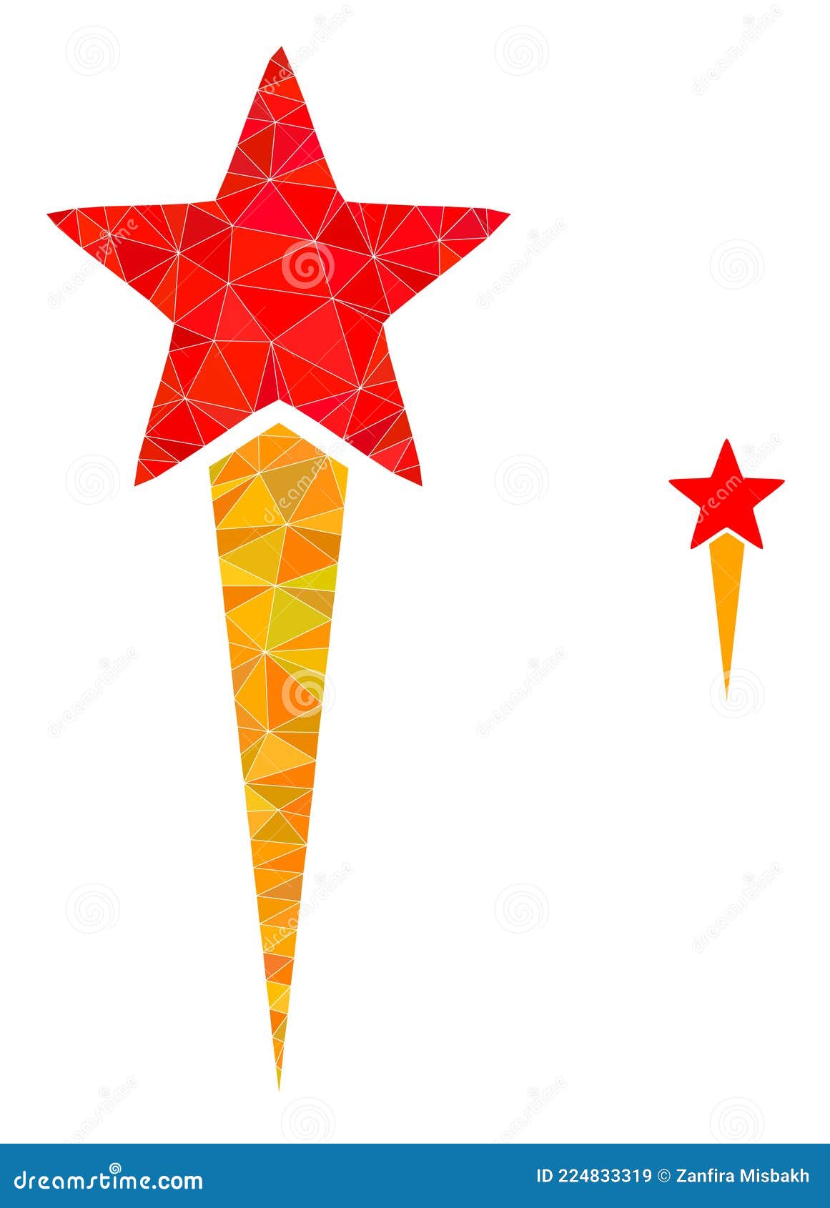 Star Start Polygonal Lowpoly Flat Icon Stock Vector - Illustration of ...