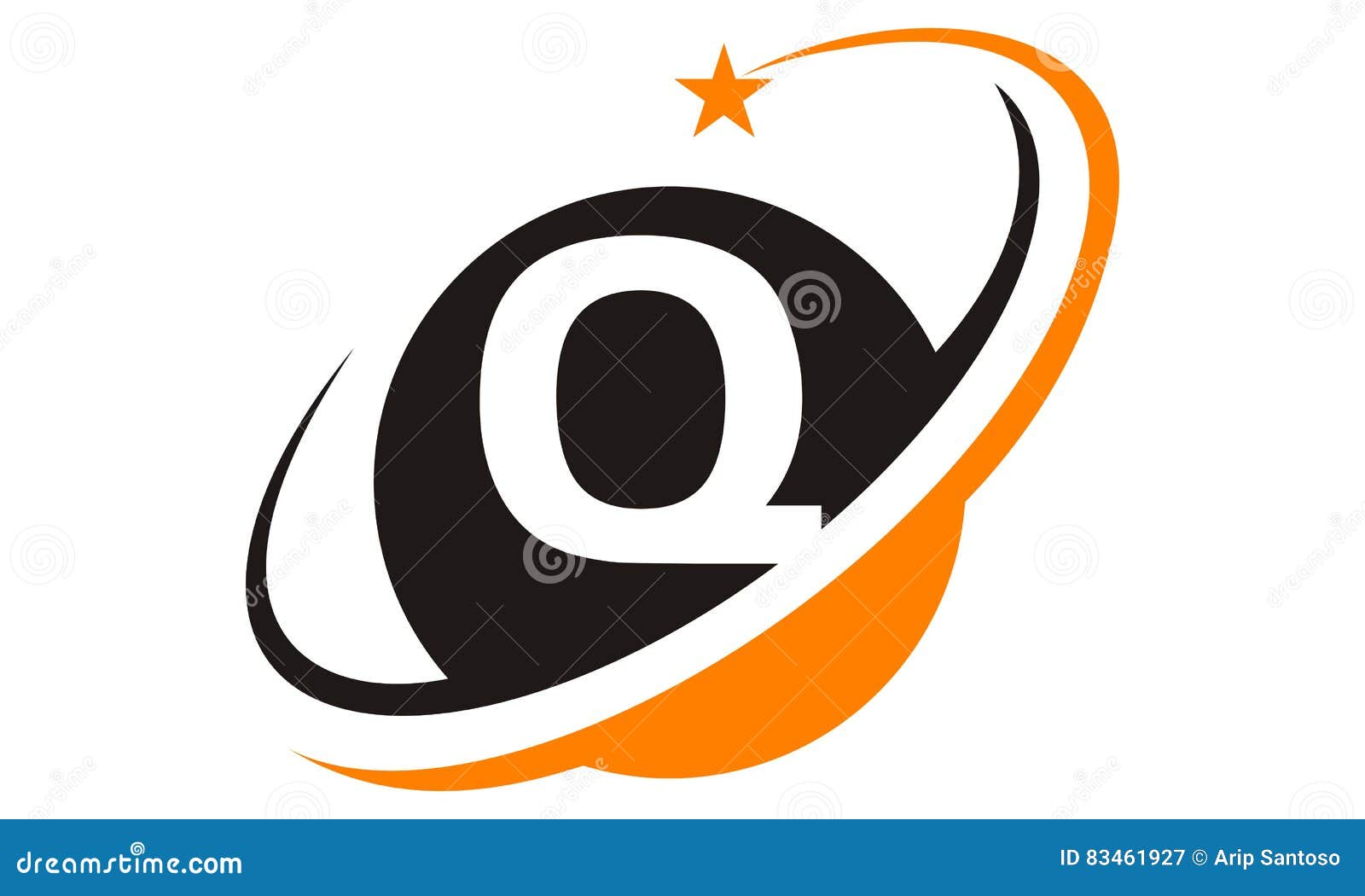 Star Swoosh Letter Q stock vector. Illustration of icon - 83461927