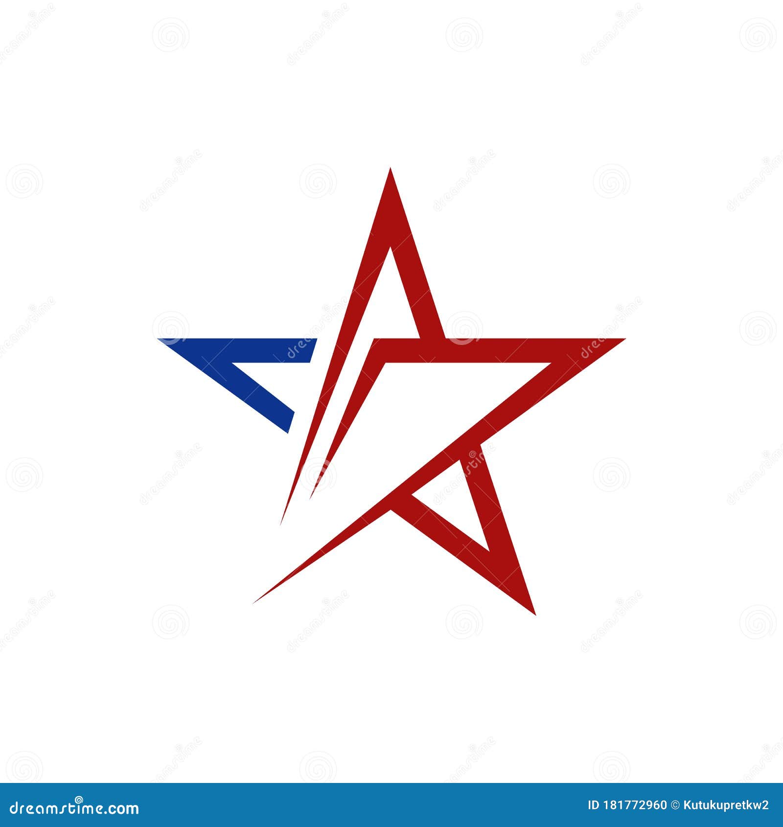 Star Swoosh X Template Set Cartoon Vector | CartoonDealer.com #109645075