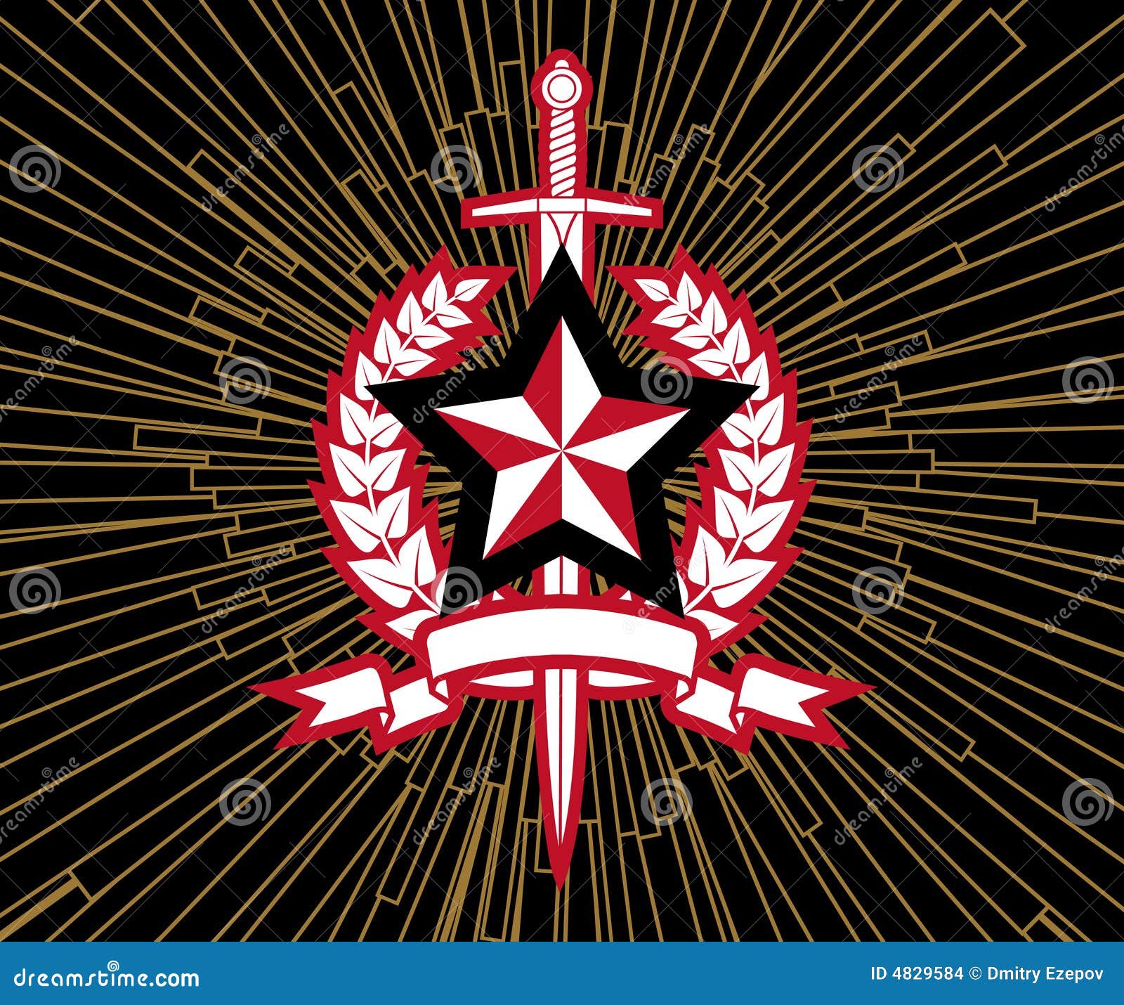 Star and Sword stock vector. Illustration of emblem, sticker - 4829584