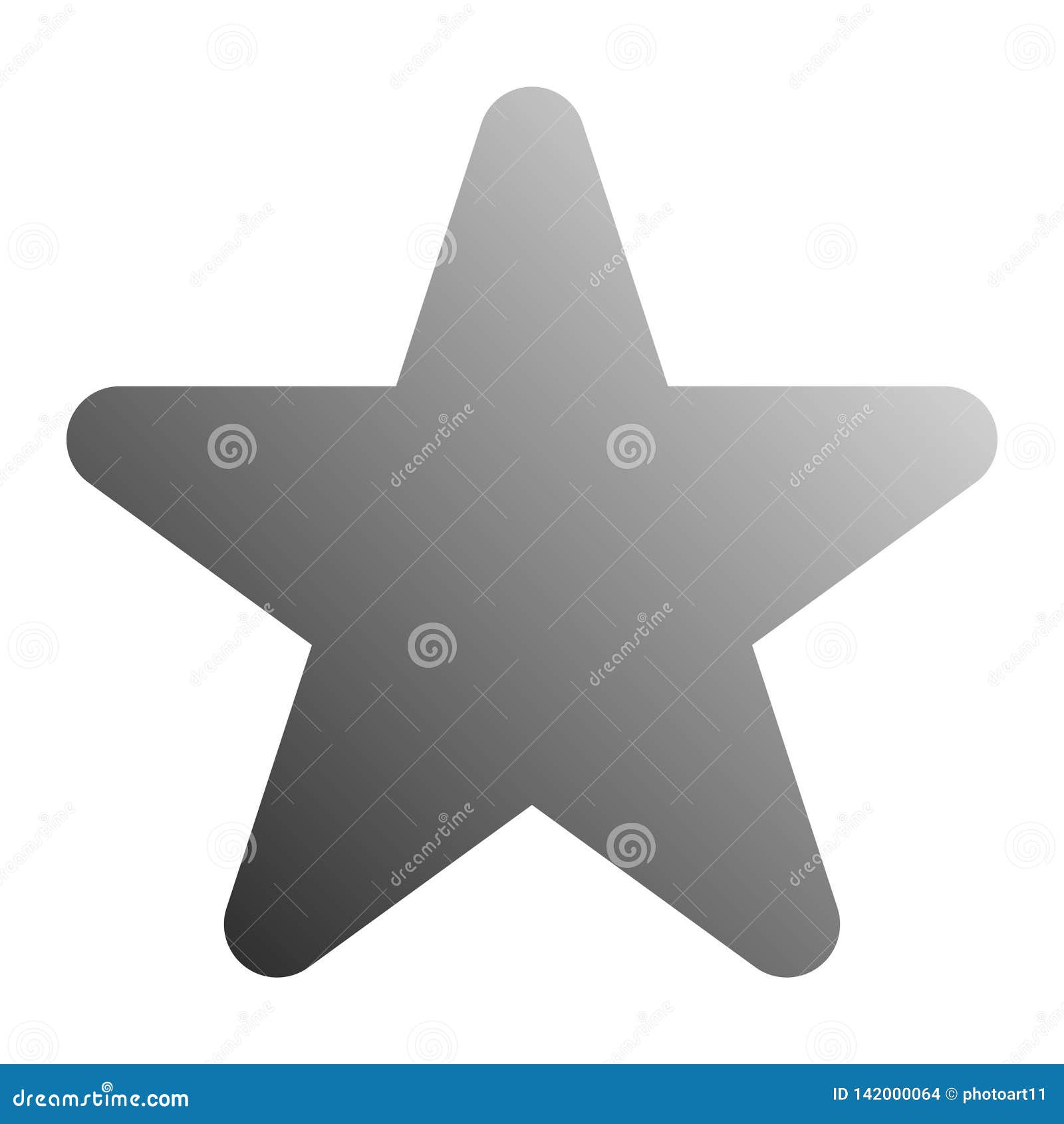 Star Symbol Icon - Gray Gradient, 5 Pointed Rounded, Isolated - Vector ...