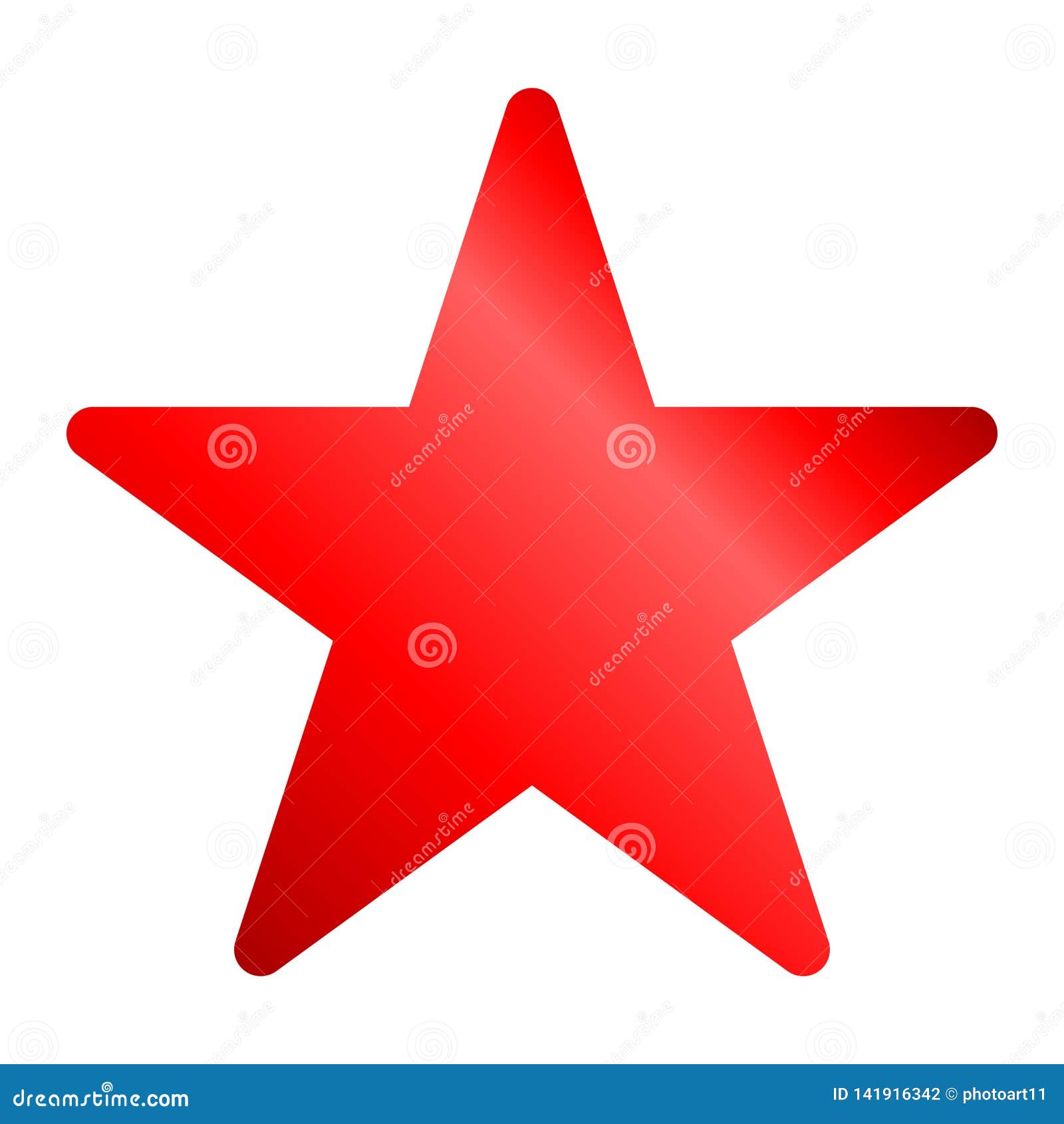 Star Symbol Icon - Red Gradient, 5 Pointed Rounded, Isolated - Vector ...