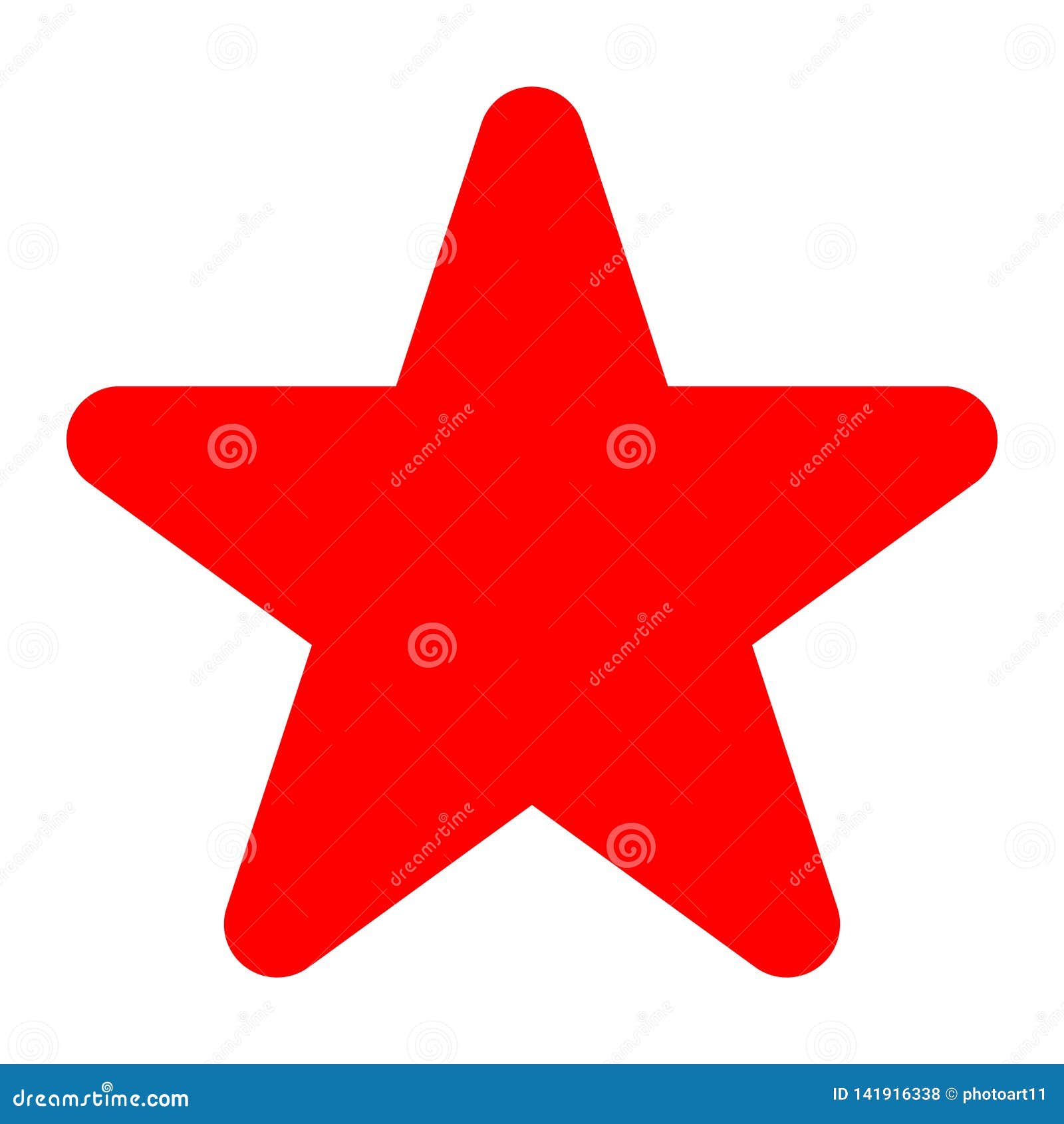 Star Symbol Icon - Red Simple, 5 Pointed Rounded, Isolated - Vector ...