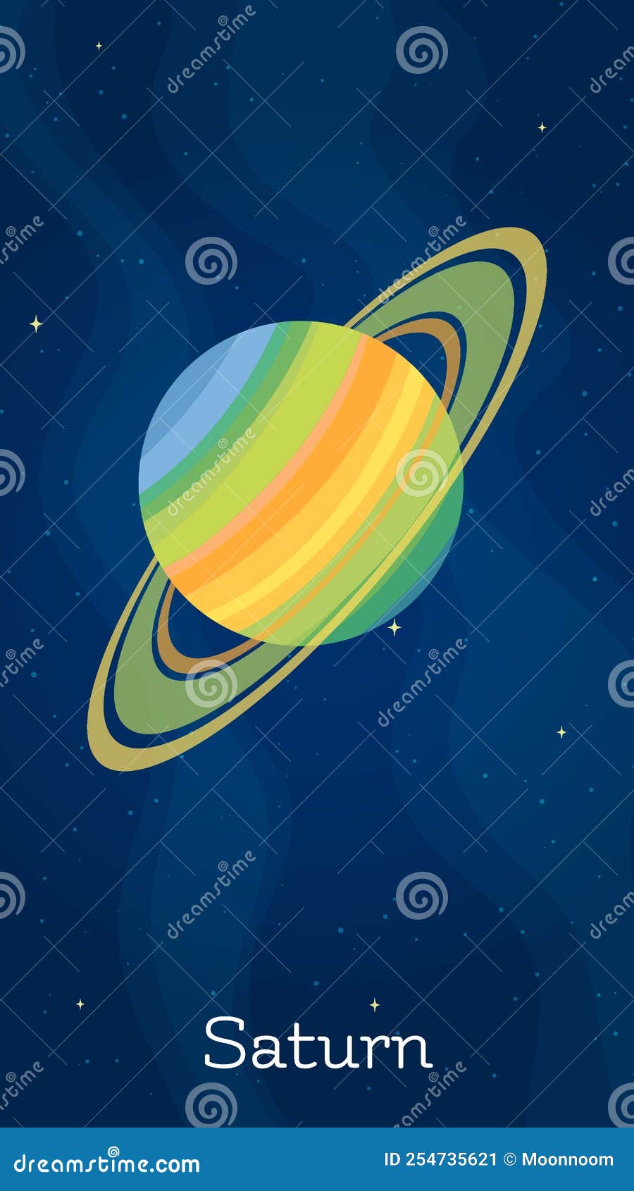 Star System Planet Saturn Vector Illustration. Stock Vector ...