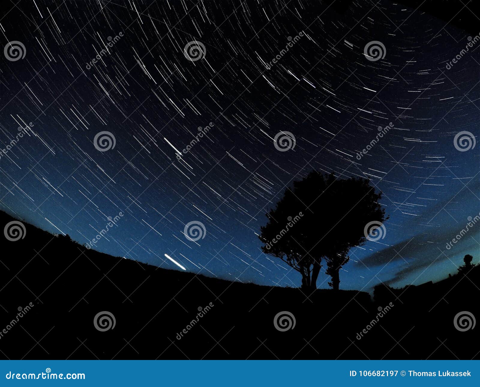 Star Tails Over the Period of 8 Hours Stock Image - Image of heaven ...