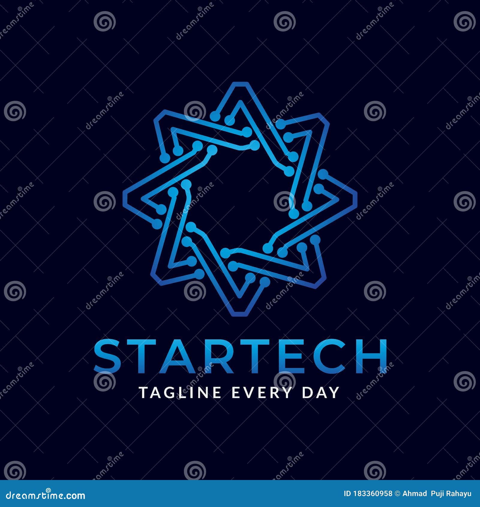 Star Tech Logo Design Template Stock Illustration - Illustration of ...