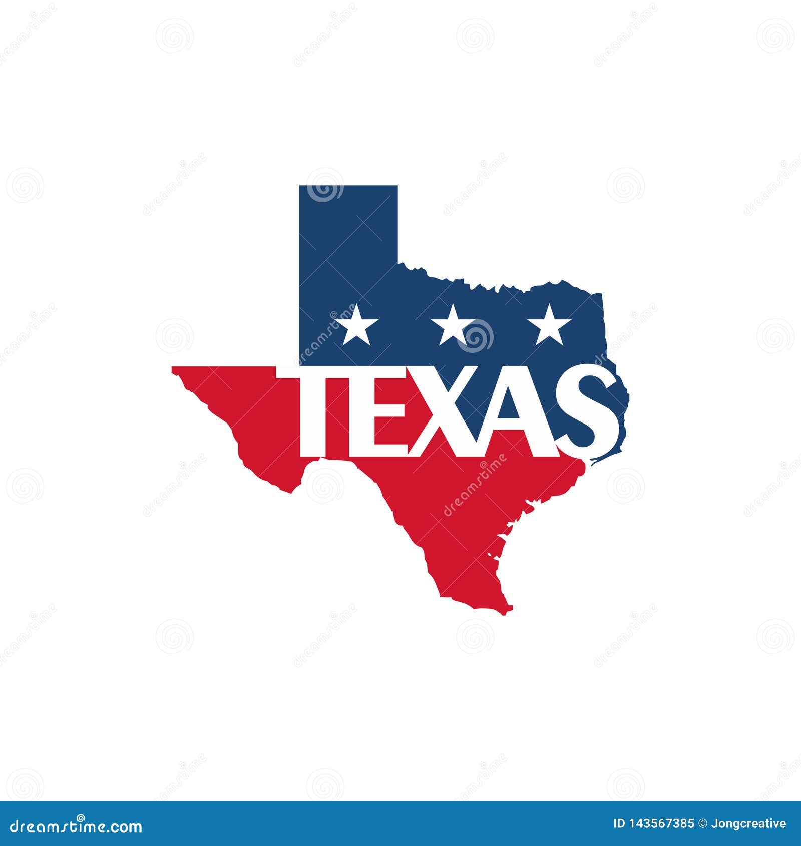 Star Texas Map Logo Design Vector In Blue And Red Flags Color ...