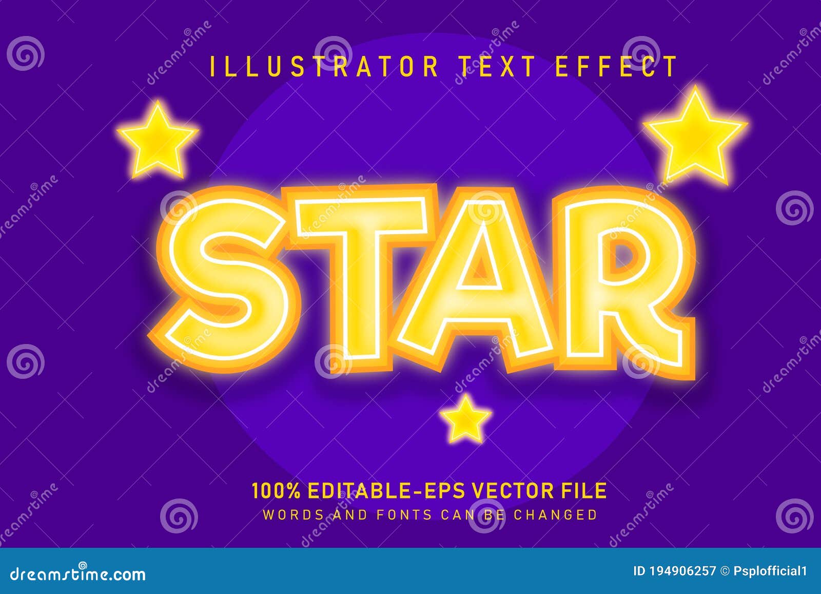 Star Text Effect Design Vector Stock Illustration - Illustration of ...
