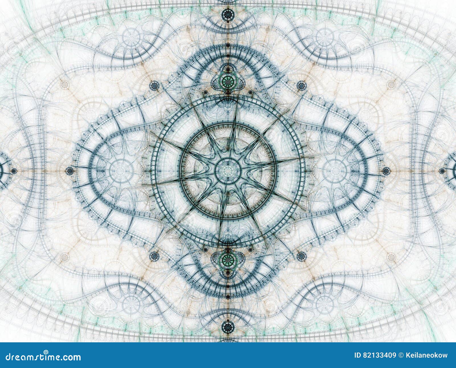 Star Themed Fractal Clockwork Stock Illustration - Illustration of card ...